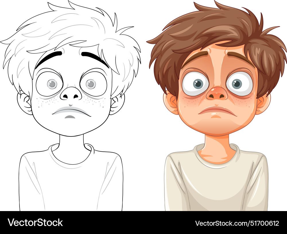A boy with a surprised expression Royalty Free Vector Image