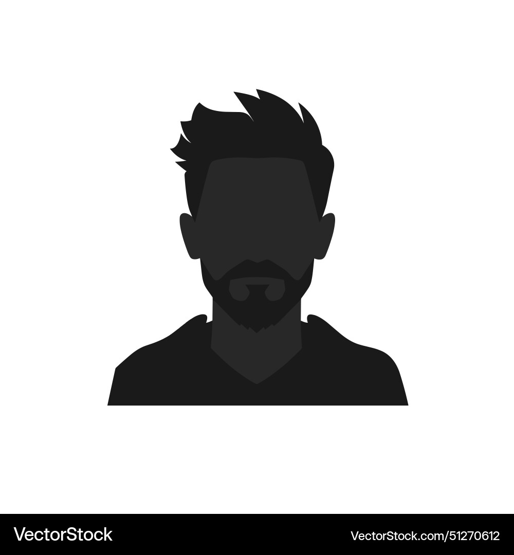 Avatar icon black silhouettes isolated on white Vector Image