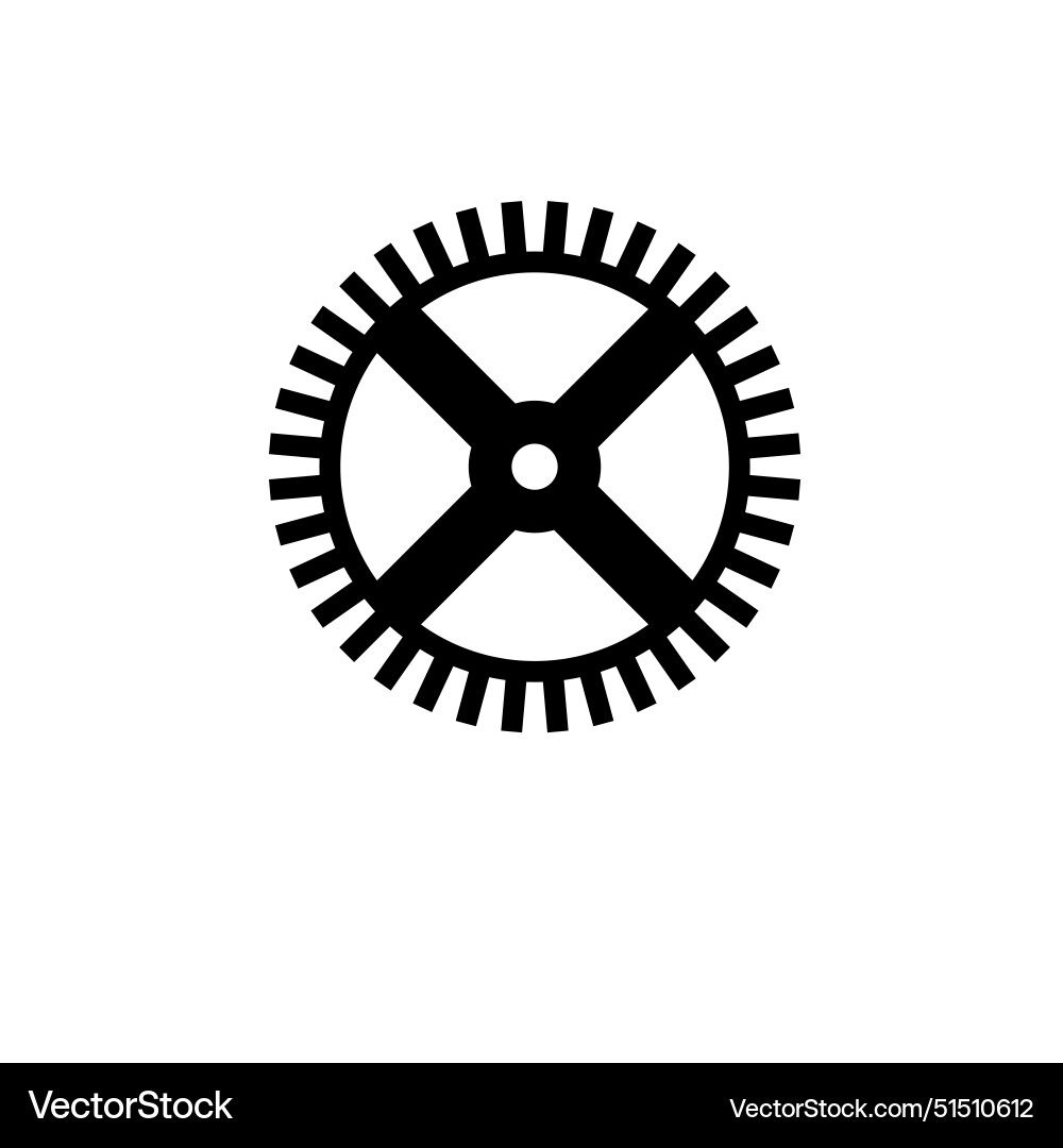 Bicycle crank bike chainwheel star solid flat Vector Image