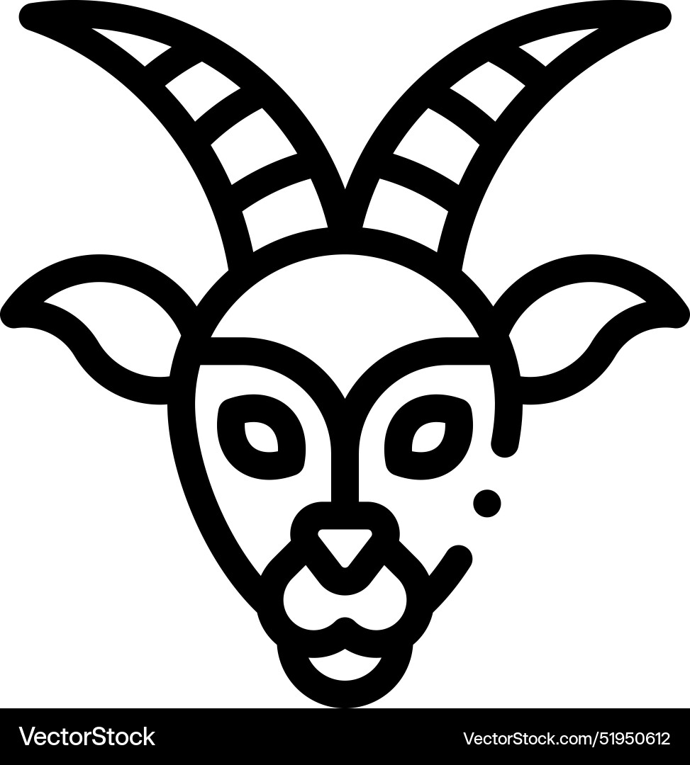 Capricorn icon thin linear style design isolated Vector Image