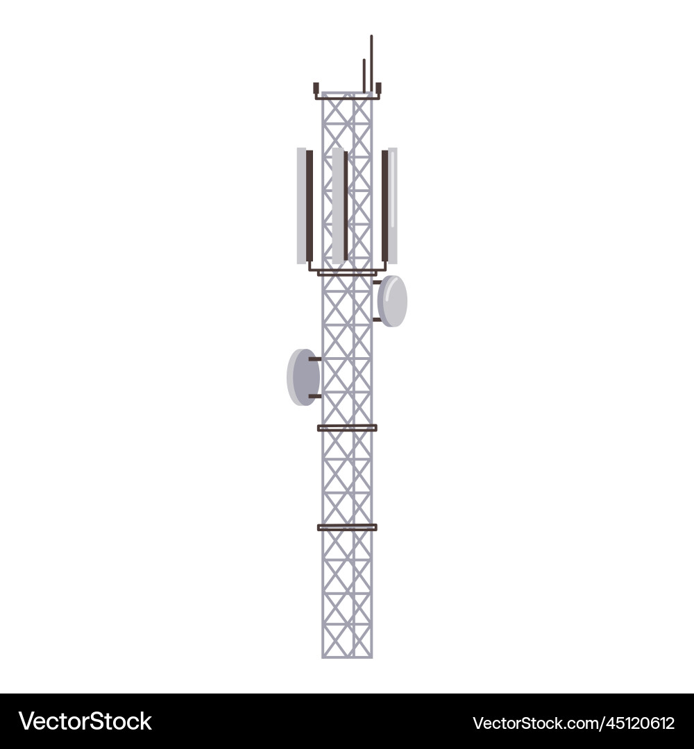 Cell antenna telecommunication tower radio waves Vector Image