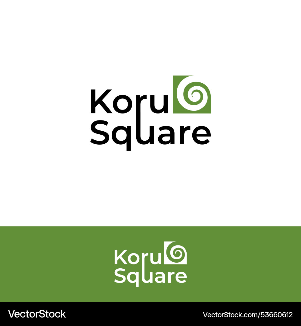 Koru Logo Creative Koru Fern Square Logo Template Royalty Free Vector