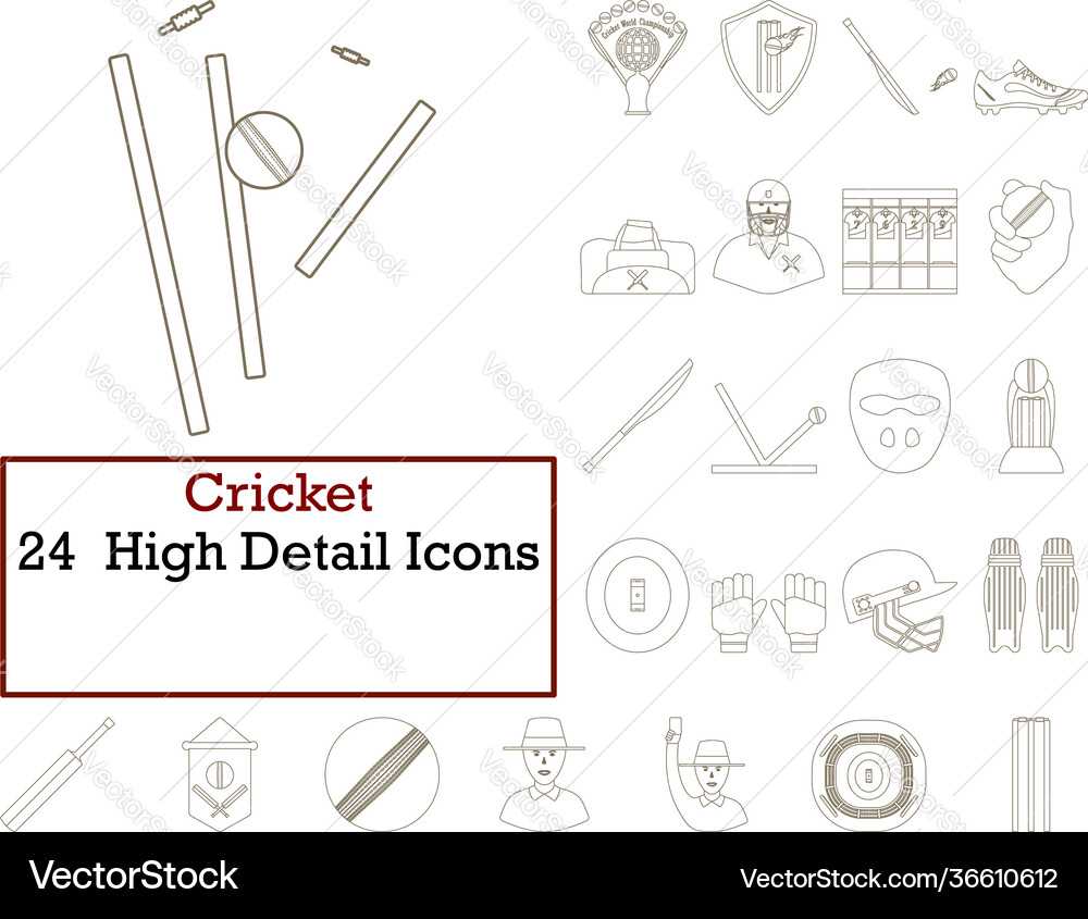 Cricket icon set Royalty Free Vector Image - VectorStock