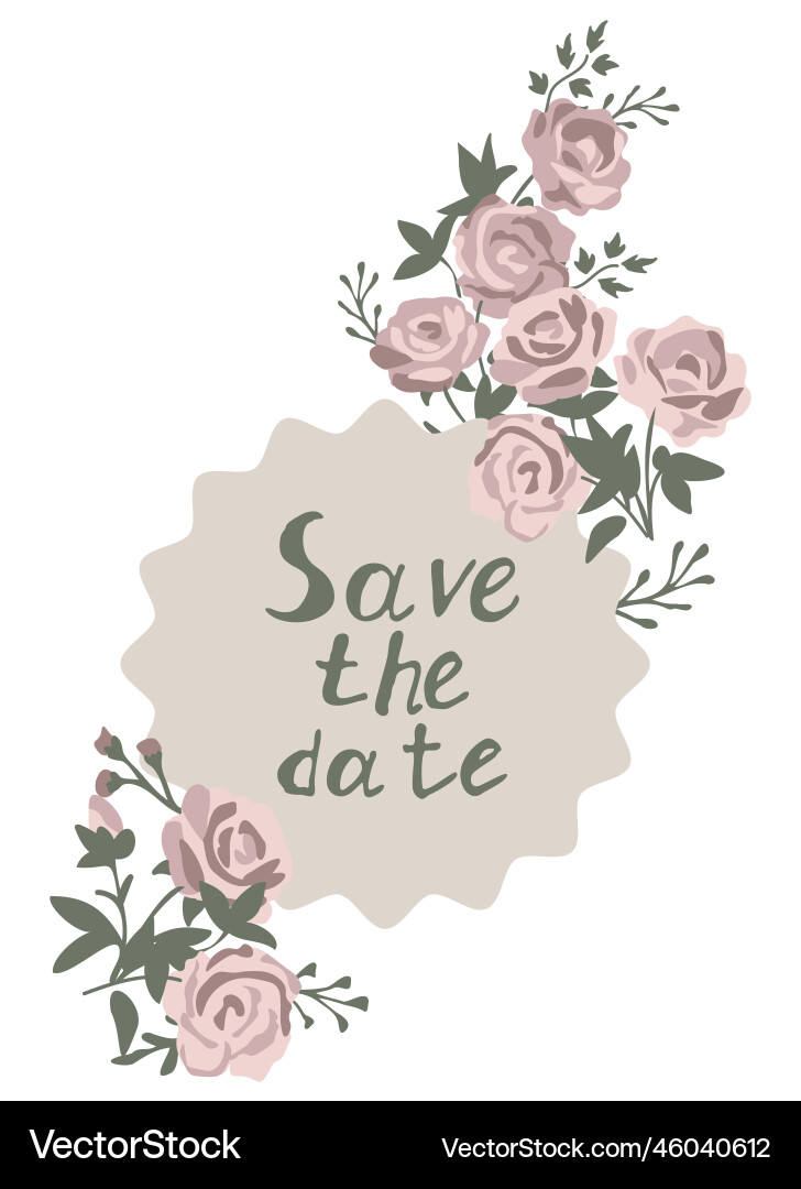 Decorative roses card Royalty Free Vector Image