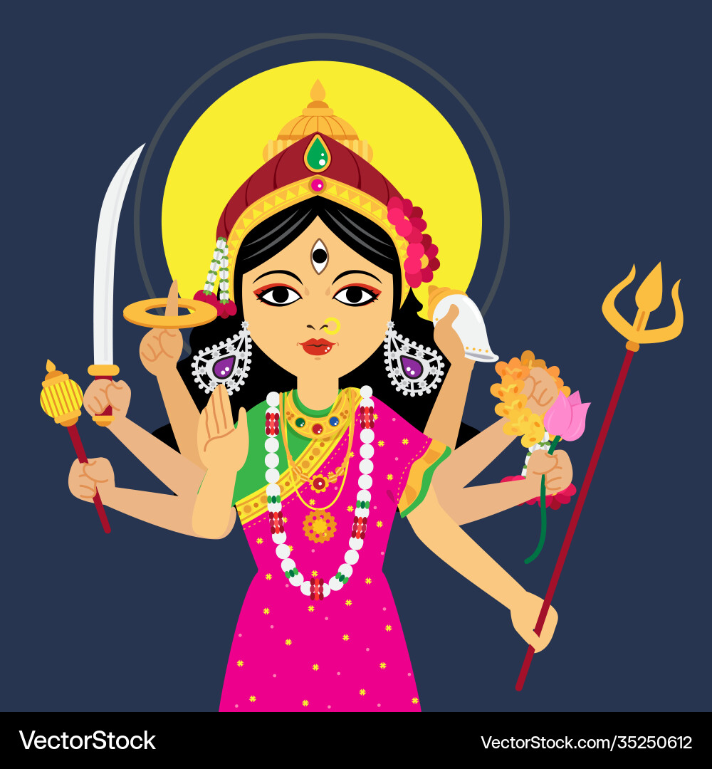 Durga3 Royalty Free Vector Image - VectorStock