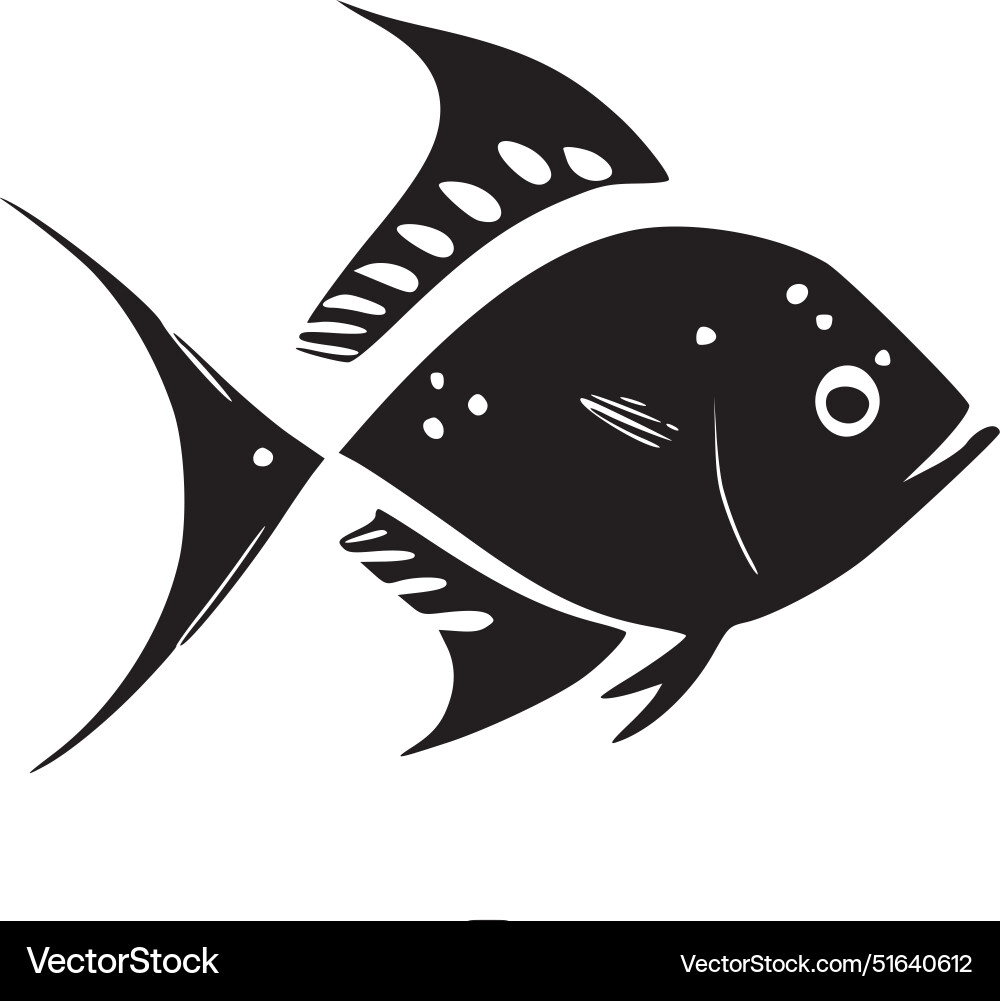 Fish - black and white isolated icon Royalty Free Vector