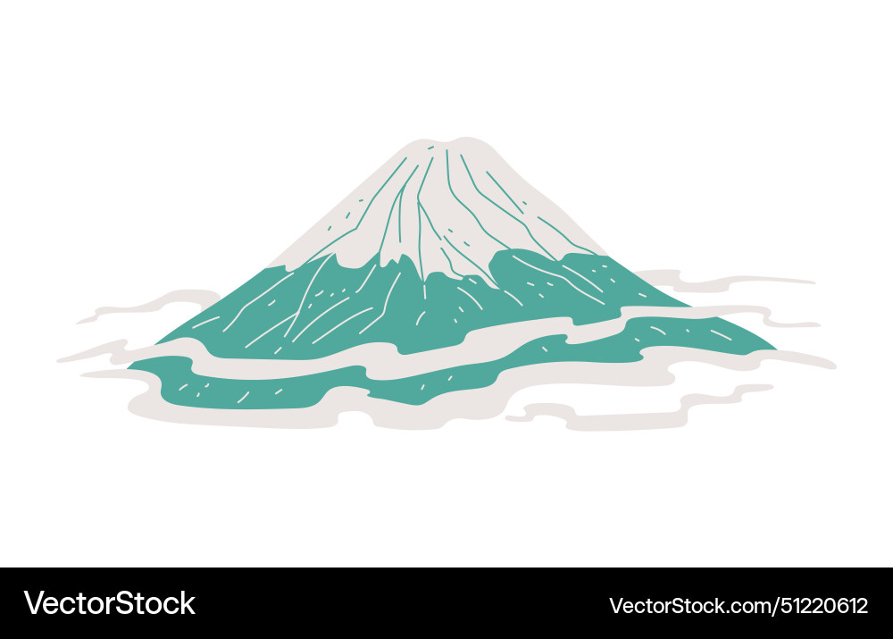 Fuji mountain flat fujiyama Royalty Free Vector Image