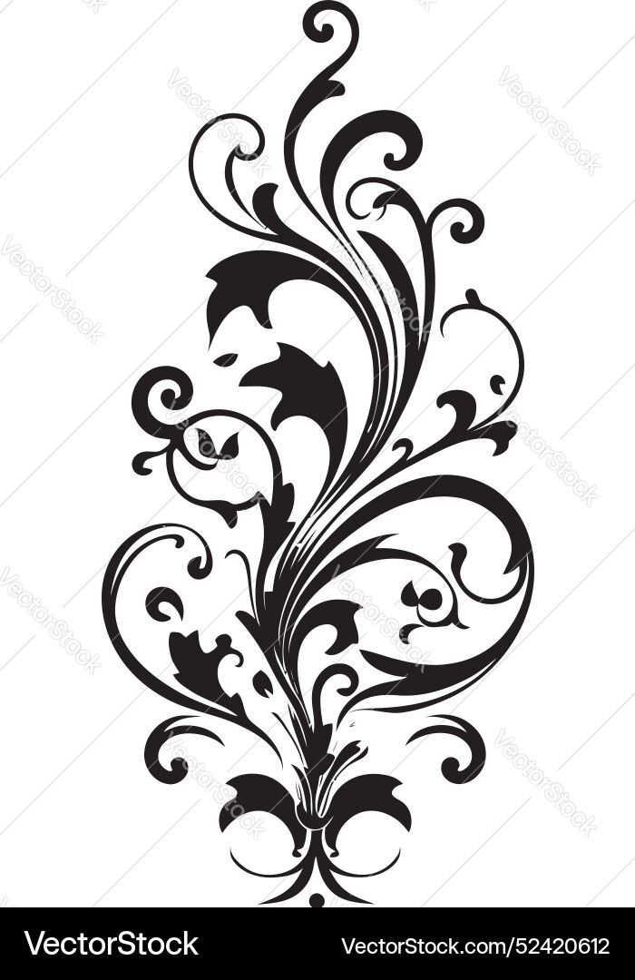Gilded craftsmanship black filigree emblem Vector Image