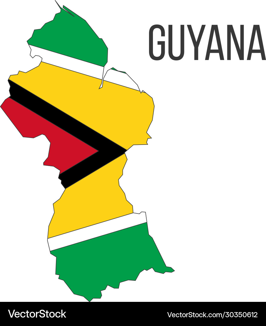 Guyana Flag Border Map Royalty Free Vector Image
