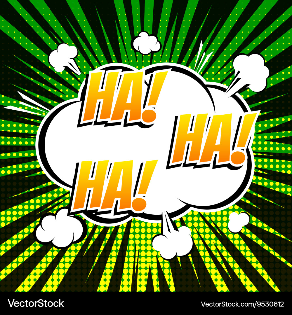 Ha comic book bubble text retro style Royalty Free Vector