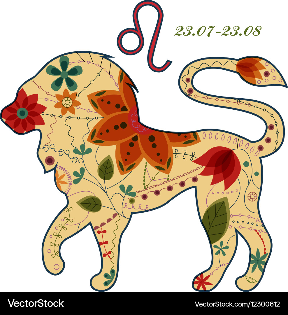 Leo zodiac sign retro Royalty Free Vector Image