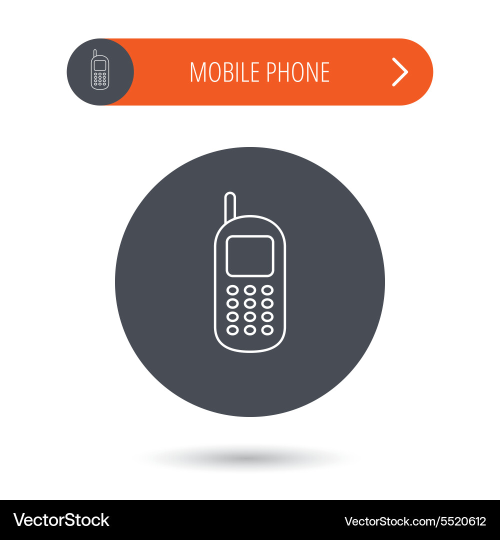 Mobile phone icon cellphone with antenna sign Vector Image