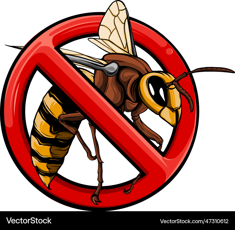 No bee or wasp sign Royalty Free Vector Image - VectorStock