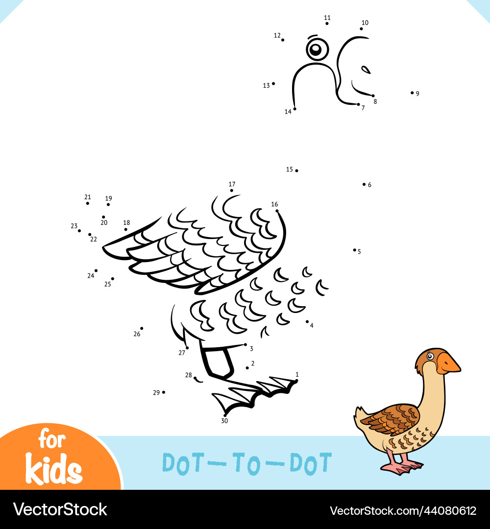 Numbers game education for children goose Vector Image