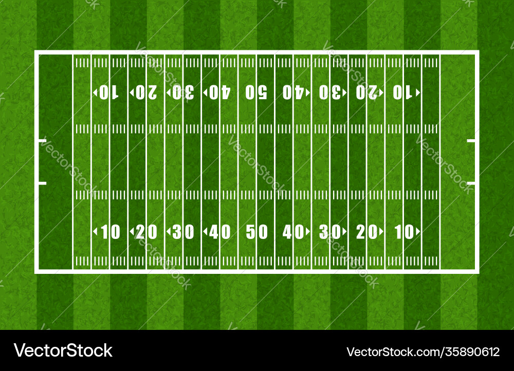 Overview american football field Royalty Free Vector Image