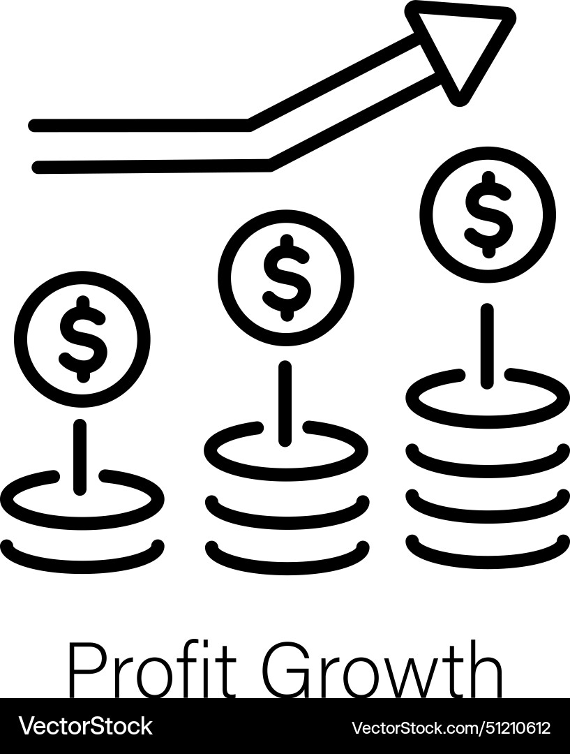Profit growth Royalty Free Vector Image - VectorStock