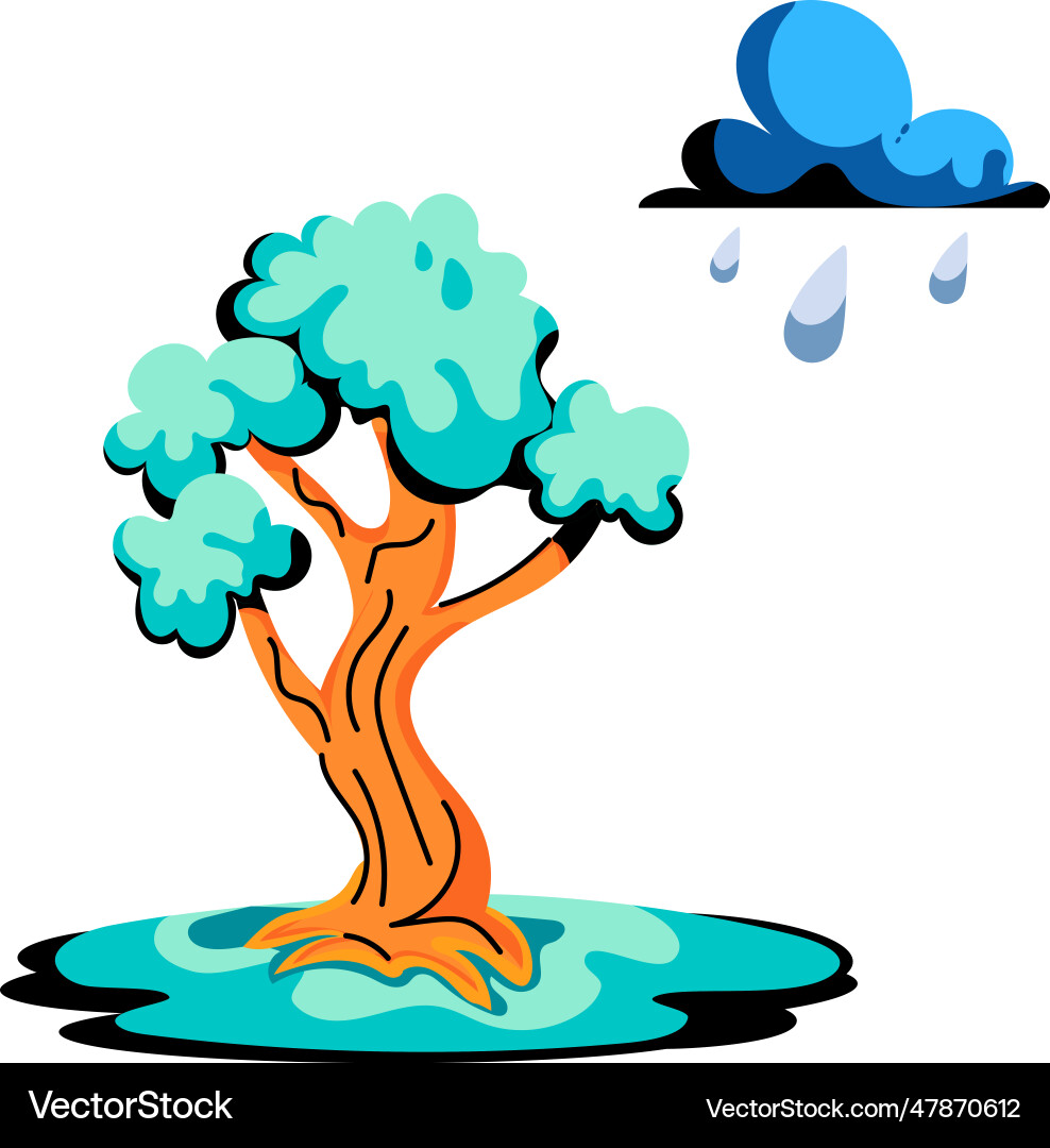 Rainy weather Royalty Free Vector Image - VectorStock