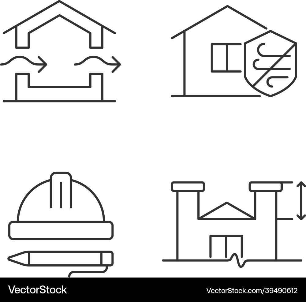 Standards for residential construction linear Vector Image