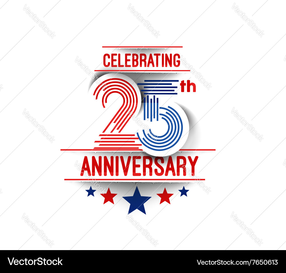 25th years anniversary Royalty Free Vector Image