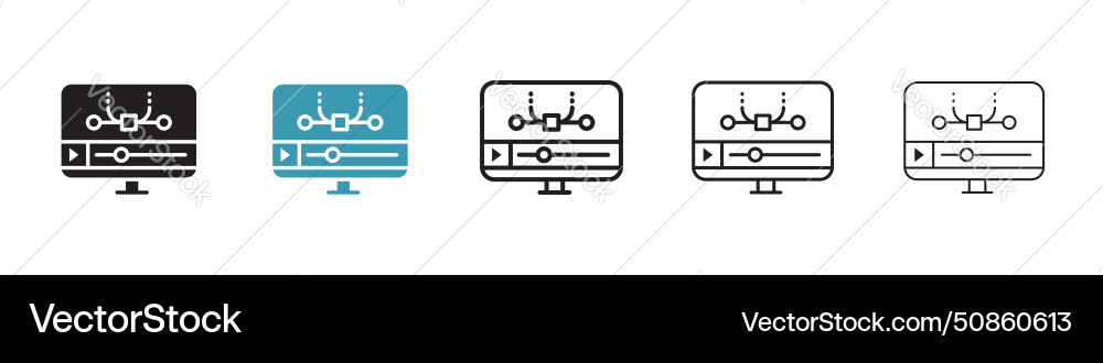 Animation icon set creative video animator Vector Image