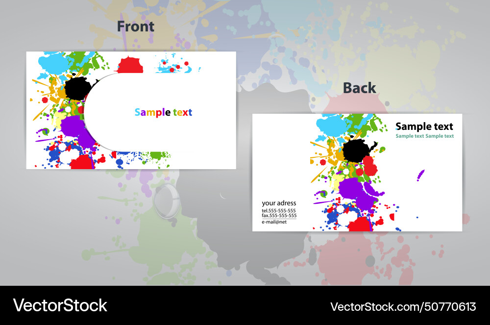 Art business card splash design Royalty Free Vector Image