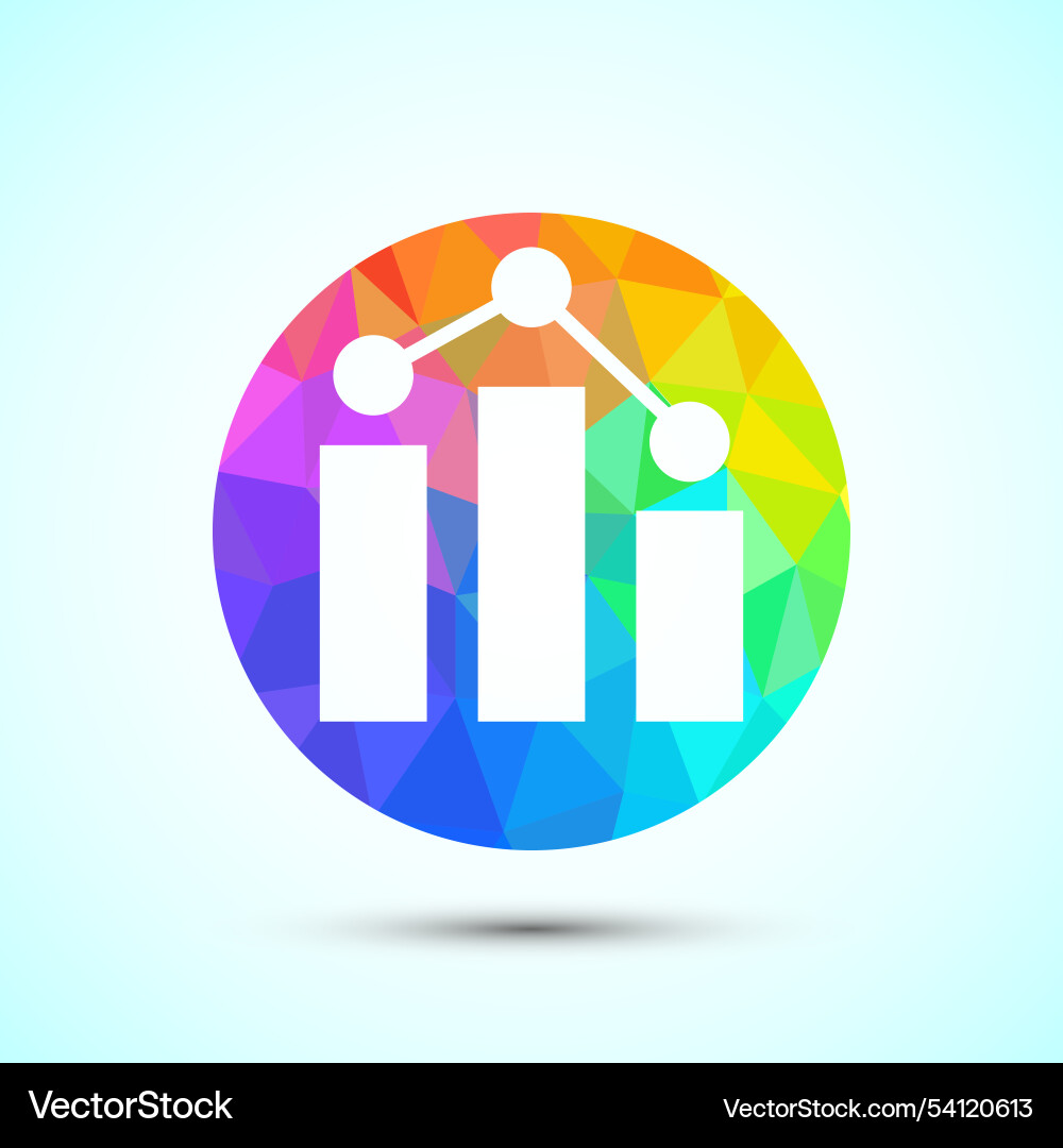 Bar chart logo design graph icon growth Royalty Free Vector