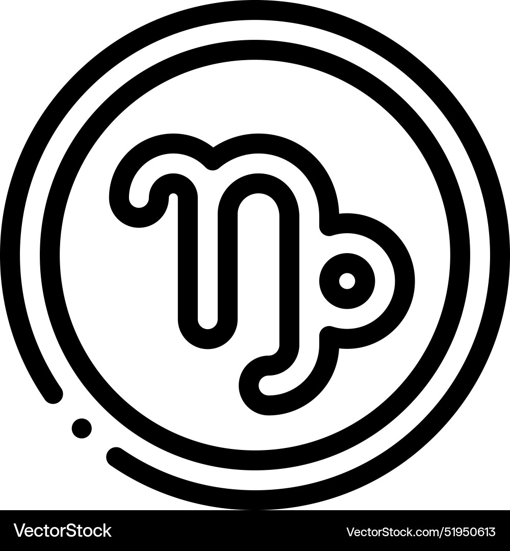 Capricorn icon thin linear style design isolated Vector Image