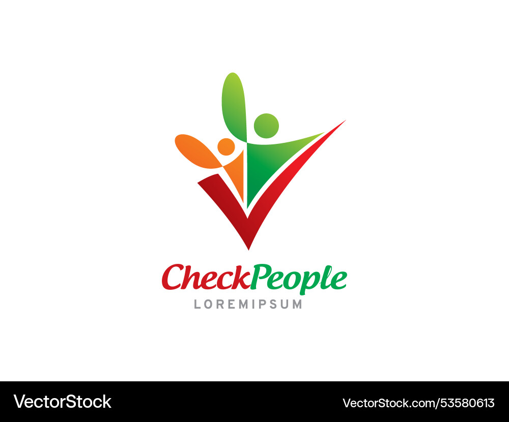 Check people logo symbol or icon template Vector Image