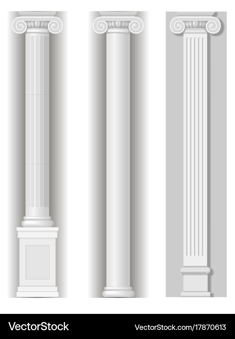 Classic antique white columns Royalty Free Vector Image