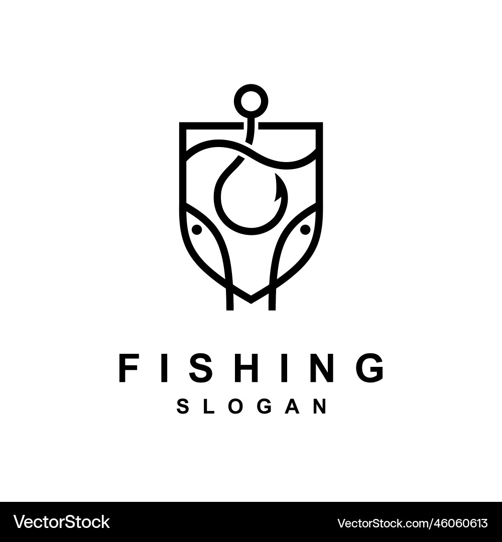 Fisch-Logo mit Einzelzeilenkonzept Lizenzfreies Vektorbild