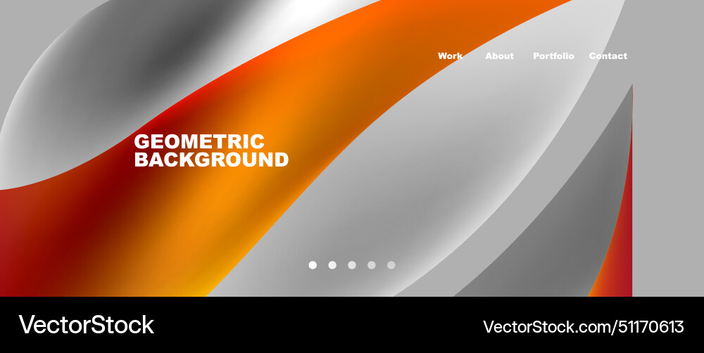 Geometric background with amber and white waves Vector Image