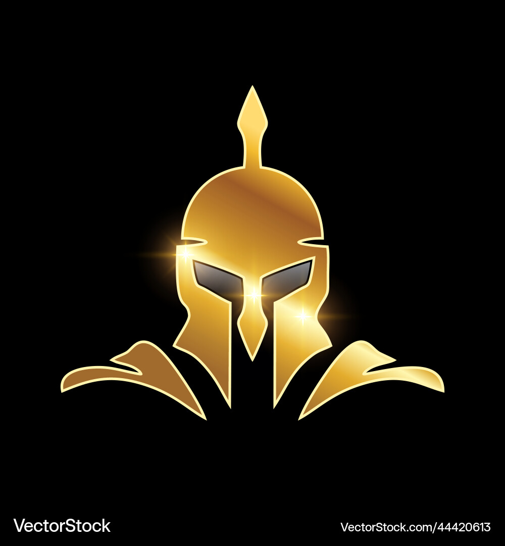 Golden medieval armor helmet icon Royalty Free Vector Image