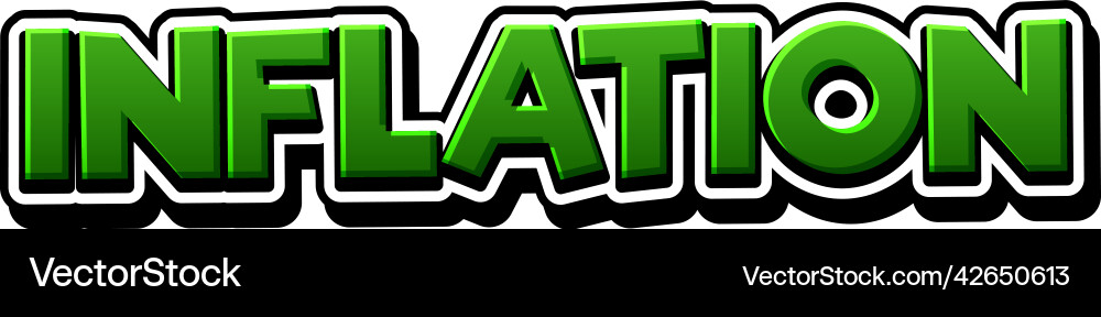 Inflation green font logo Royalty Free Vector Image