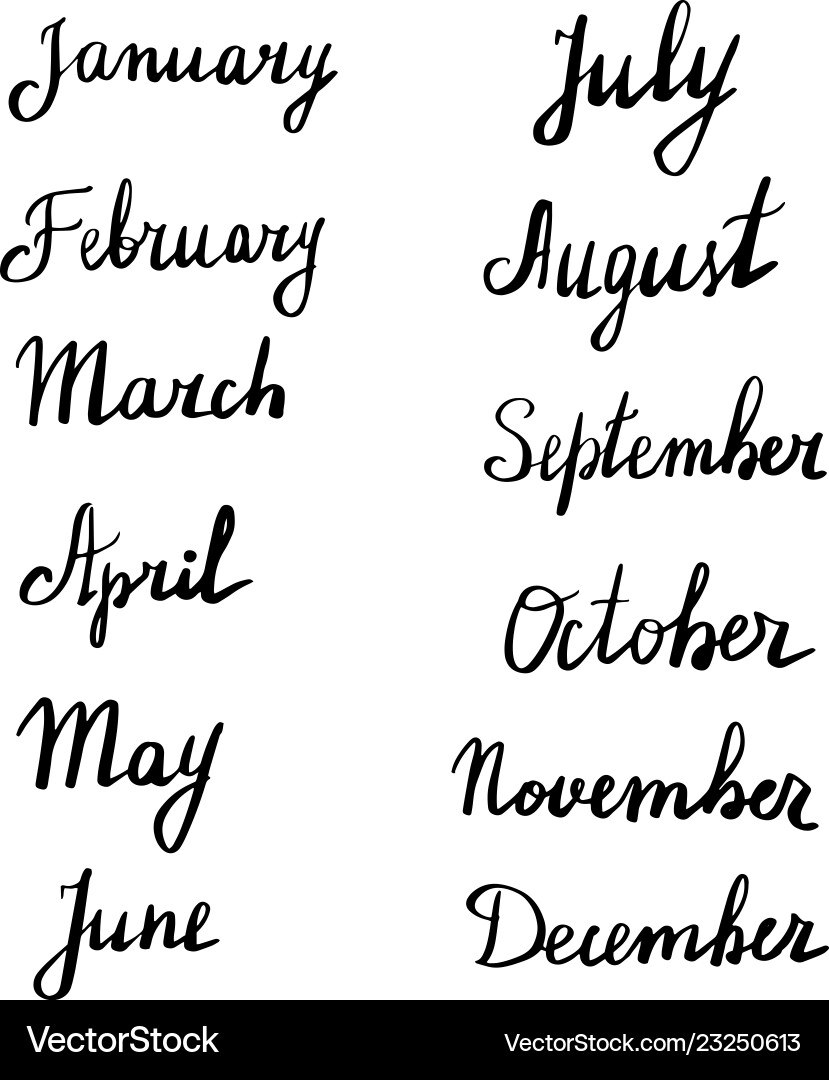 Lettering inscriptions with the names Royalty Free Vector