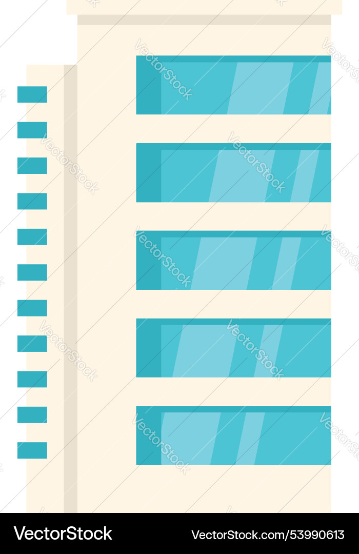 Modern office building with large glass windows Vector Image