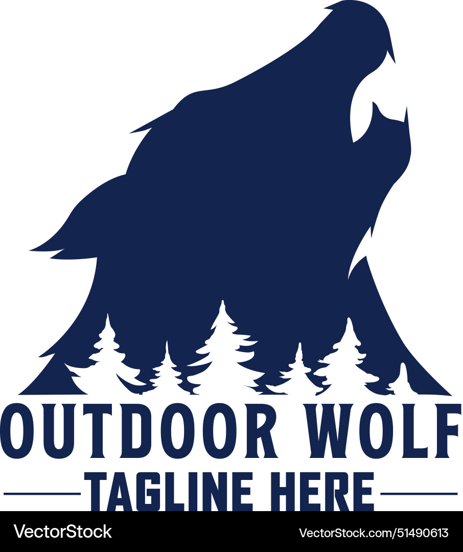 Outdoor wolf logo design Royalty Free Vector Image