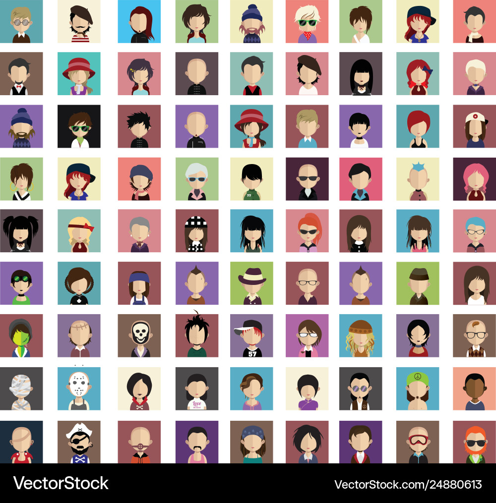 People avatars with colorful backgrounds Vector Image