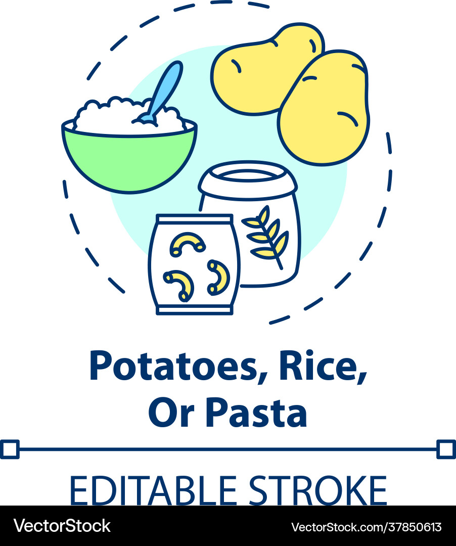 Potatoes rice or pasta concept icon Royalty Free Vector