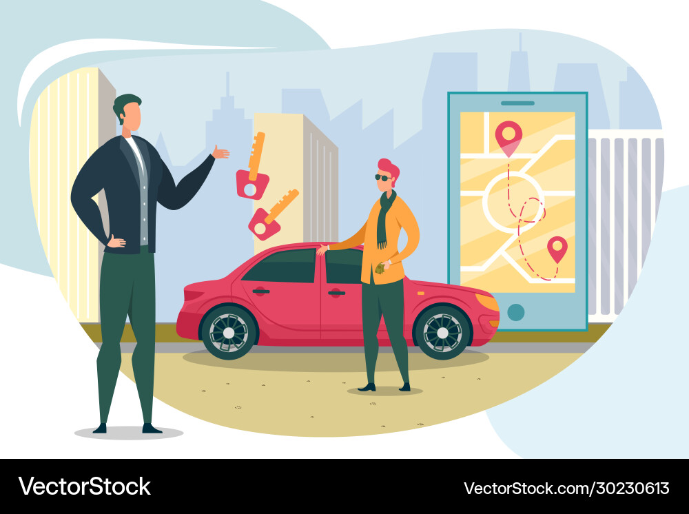 Saving money and environment with car sharing Vector Image