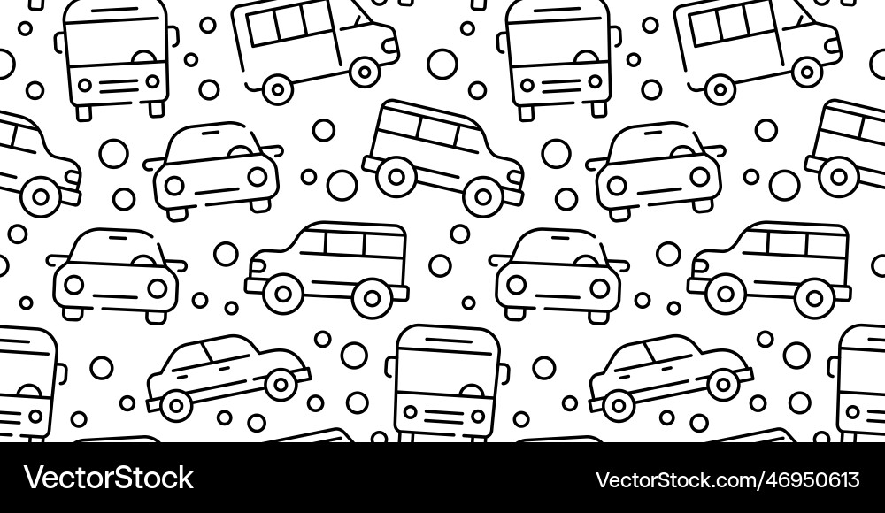 Small car icons child pattern travel wallpaper Vector Image