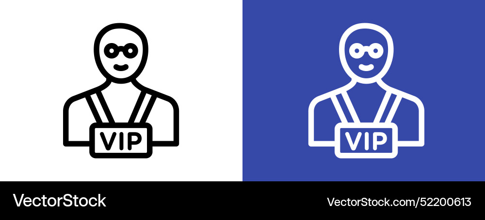 Vip person icon logo sign set outline Royalty Free Vector