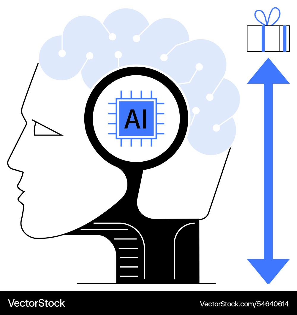 Artificial intelligence concept - human mind Vector Image