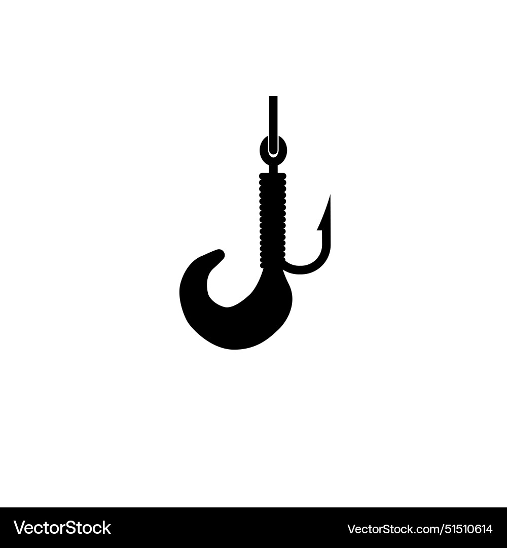 Bait fishhook fishing hook solid flat icon Vector Image