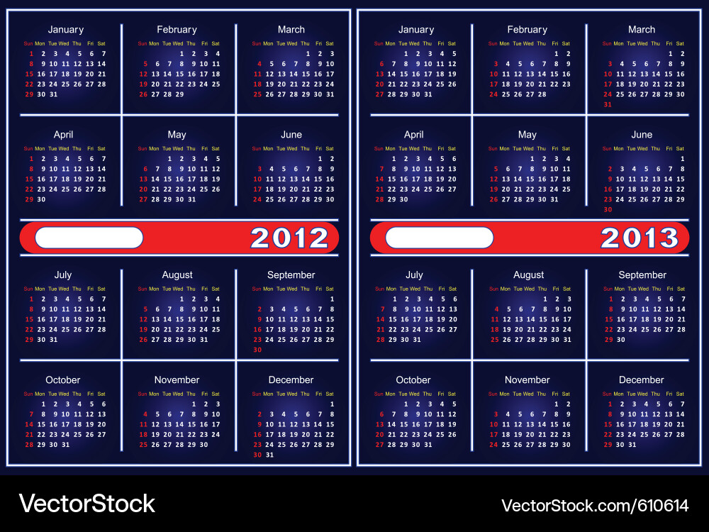 Calendar template Royalty Free Vector Image - VectorStock