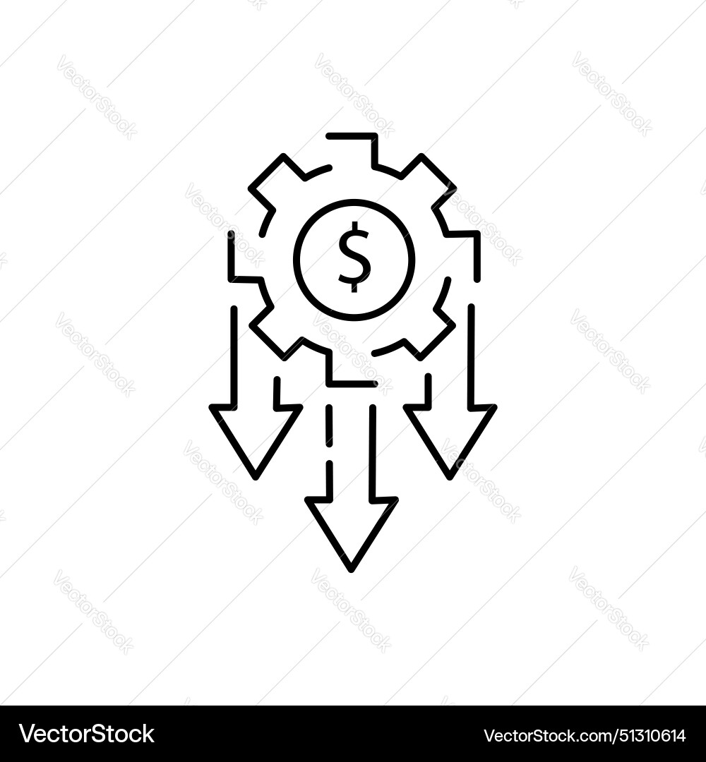 Cost reduction icon design Royalty Free Vector Image