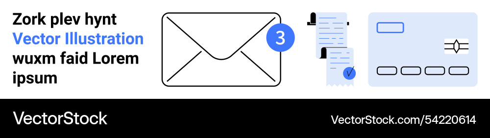 Envelope with notification documents and Vector Image