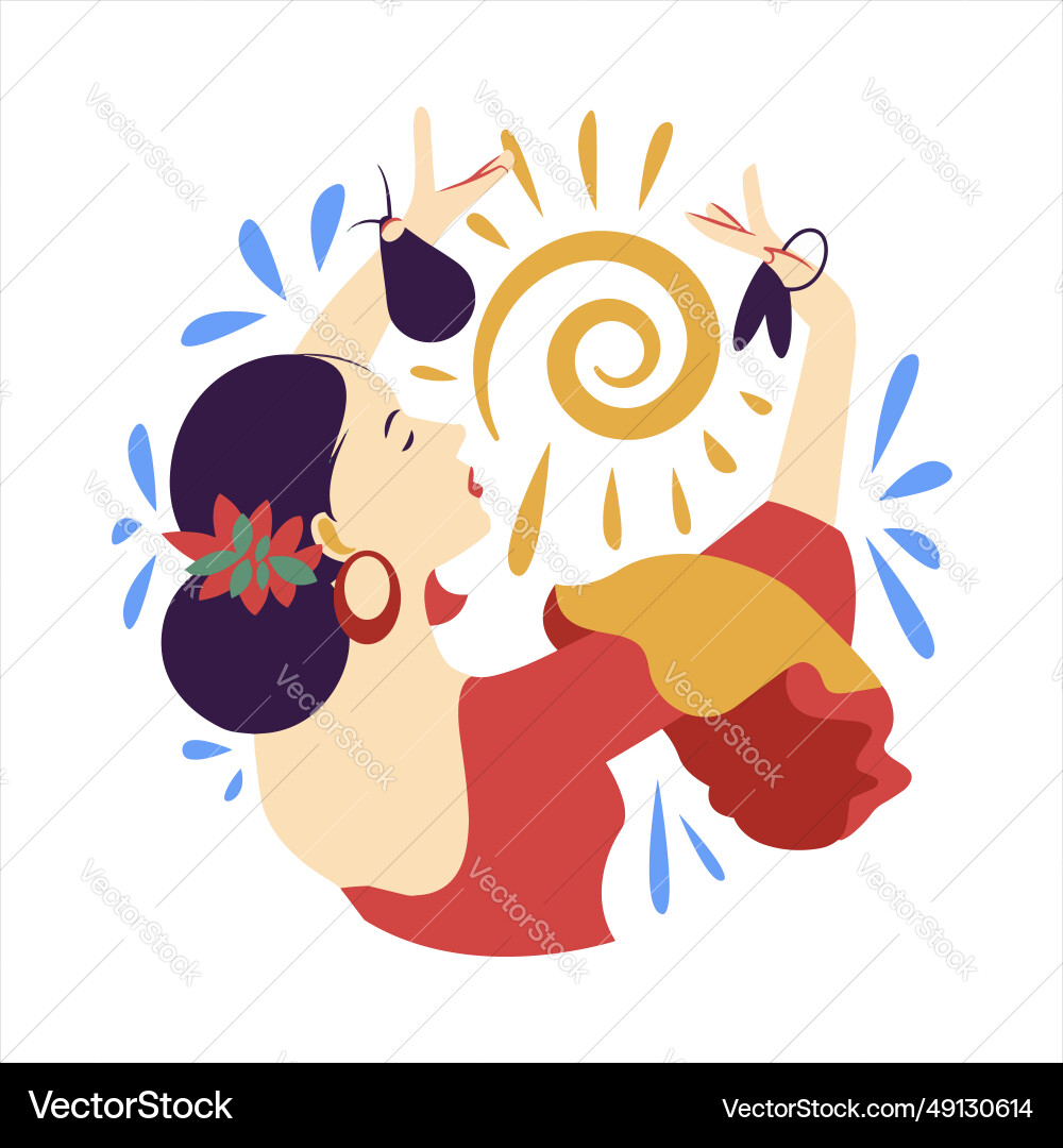 Flamenco logo artwork Royalty Free Vector Image