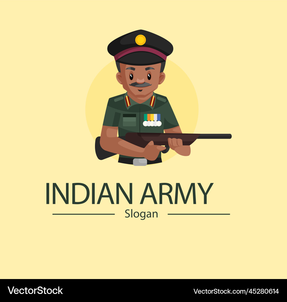 Indian army mascot logo Royalty Free Vector Image