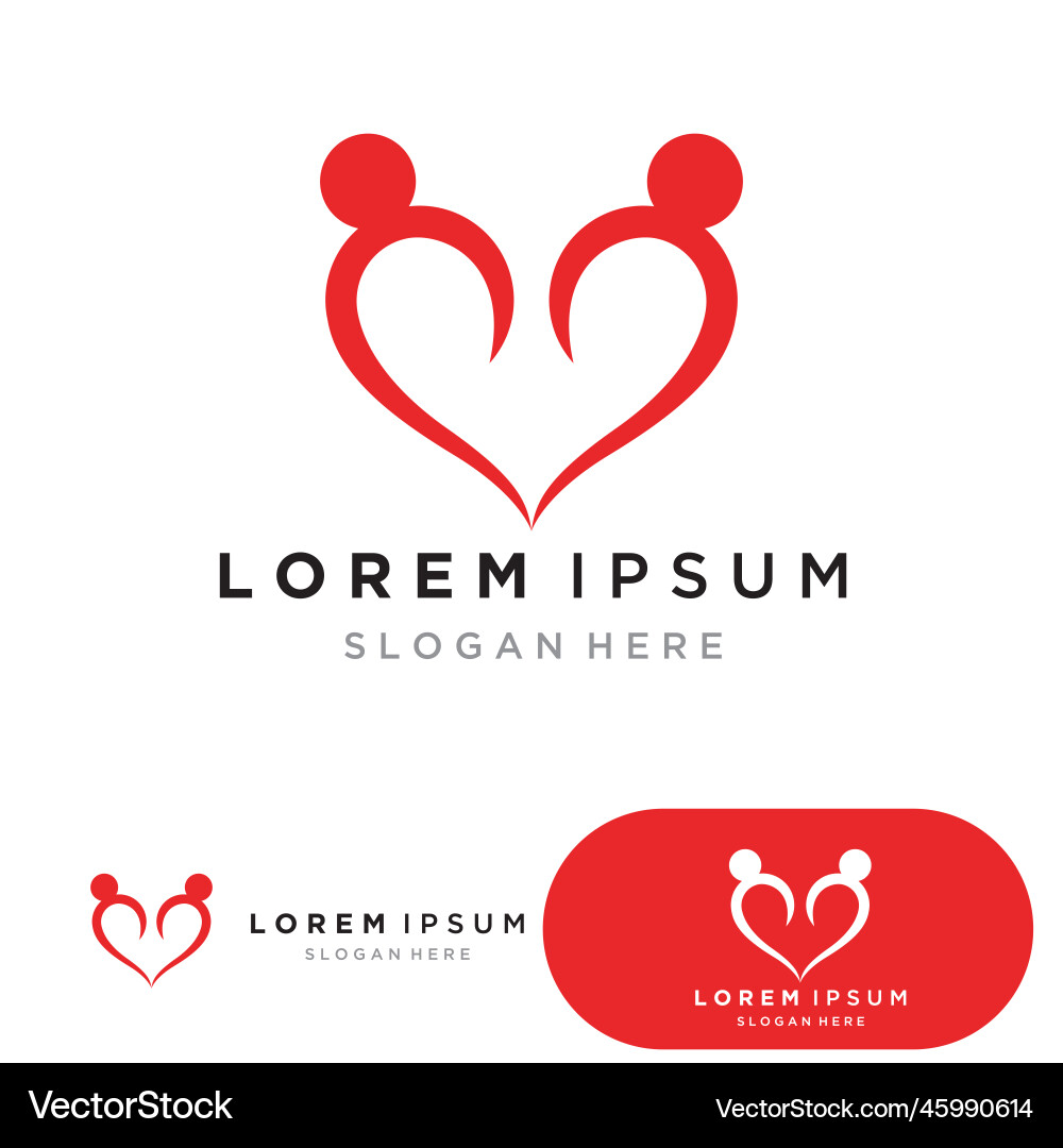 Love heart logo and symbol template Royalty Free Vector