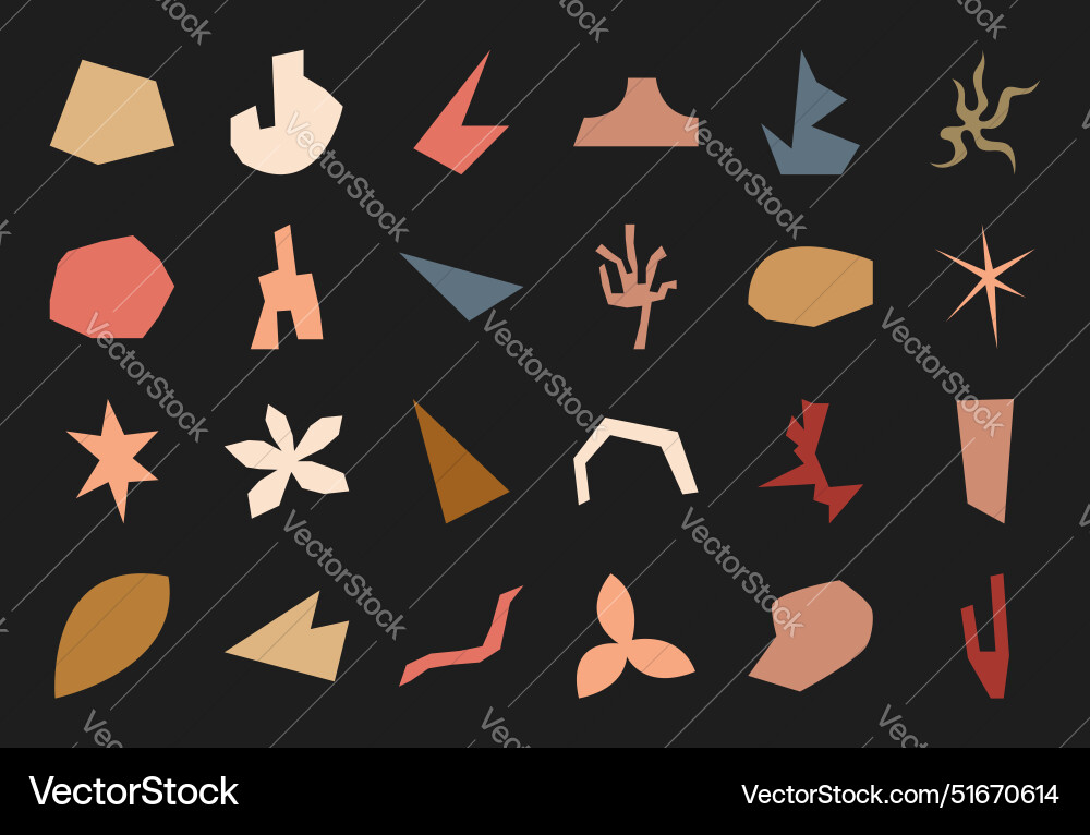 Modern boho irregular symbol collection Royalty Free Vector